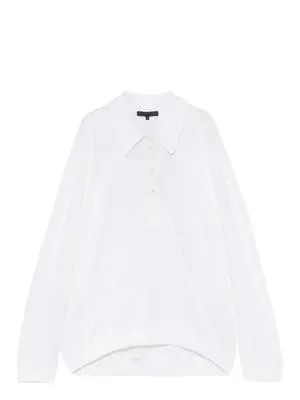 Tibi Light Weight Sweatshirting Polo - White