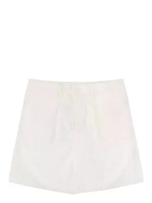 Emporio Armani Pleated Cotton Shorts - White