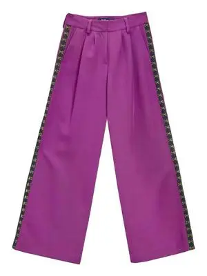Just Cavalli Hook-detail Wide-leg Trousers - Purple
