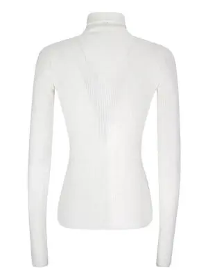 Sportmax Ribbed-knit Roll-neck Sweater White