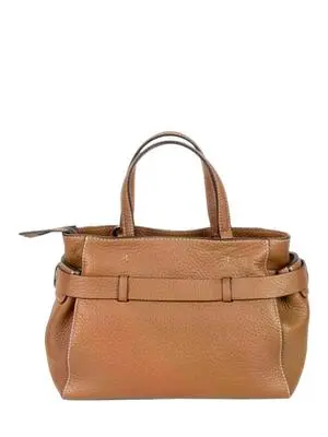GIANNI CHIARINI Miranda Grained Leather Tote Bag - Brown