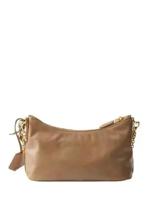 Prada Leather Shoulder Bag Neutrals
