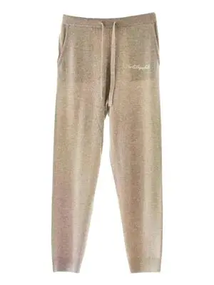 Karl Lagerfeld Logo-embroidered Cashmere Track Pants - Neutrals