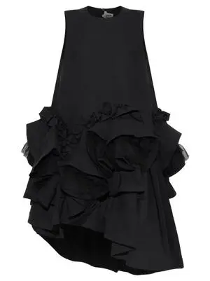 Noir Kei Ninomiya Ruffled Asymmetric Midi Dress - Black