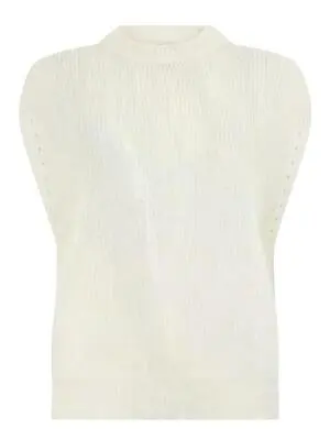 PESERICO Ribbed-knit Sequin-embellished Vest