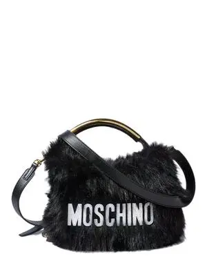 Moschino Handle Me Faux-fur Crossbody Bag - Black
