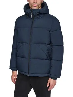 Dkny Hooded Puffer Jacket - Navy