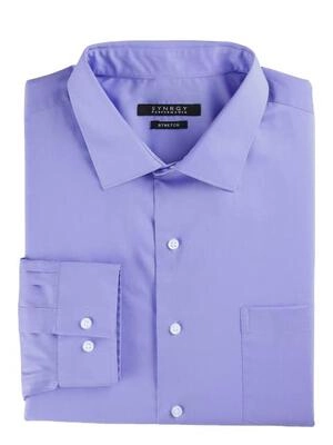 SYNRGY BY DXL Big & Tall Performance Solid Dress Shirt V2 Purple