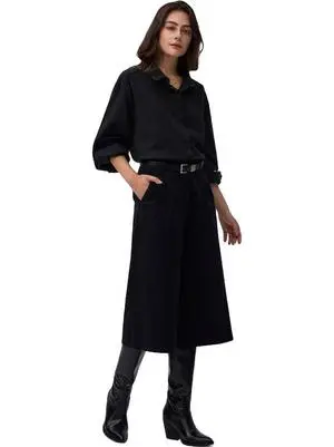 JUANA Wide Leg Culotte Shorts - Black