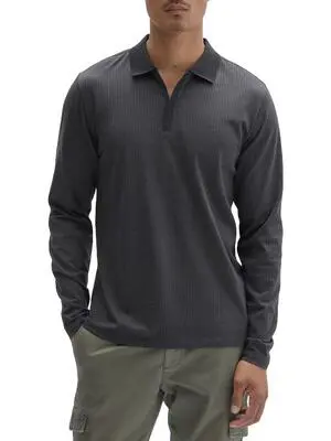 Robert Barakett Whistler Long Sleeve Cotton Polo - Black
