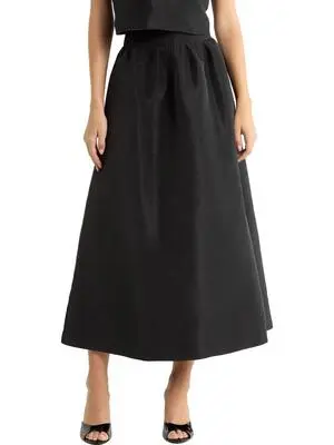 SUGARLIPS Hestia Caryn Taffeta Maxi Skirt - Black