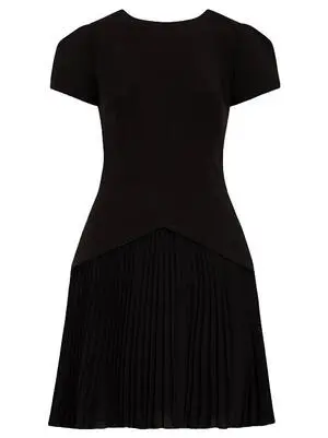 MILLY Haddy Pleated Minidress - Black