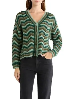 SUGARLIPS Harp Zig Zag Cardigan - Emerald