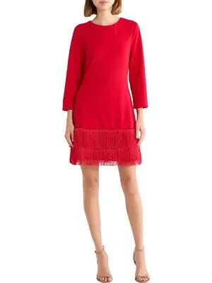 SUGARLIPS Venetia Fringe Hem Minidress - Red