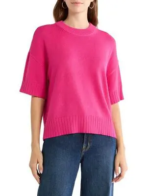 SUGARLIPS Novah Drop Shoulder Sweater - Fuchsia