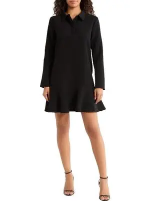 SUGARLIPS Aurella Drop Waist Tiered Shift Dress - Black