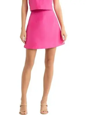 SUGARLIPS Hestia Taffeta Miniskirt - Fuchsia