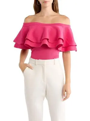 SUGARLIPS Genoa Kaila Off The Shoulder Top - Fuchsia