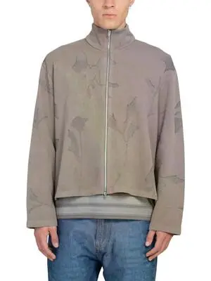 Our Legacy Shrunken Floral-print Zip Sweatshirt - Neutrals