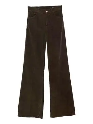 DONDUP Amber Corduroy-effect Wide-leg Trousers Brown