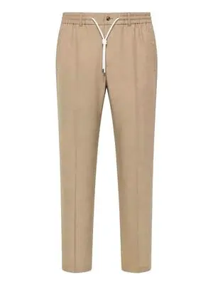Pal Zileri Drawstring Elasticated Trousers - Brown