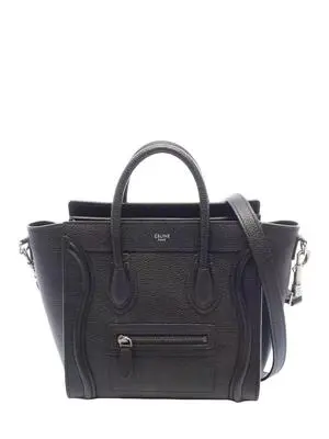 Celine 2010-2020 Nano Leather Luggage Tote Satchel - Black