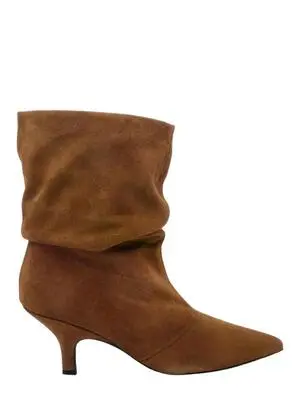 ANGEL ALARCON Slouchy Pointed-toe Boots - Brown