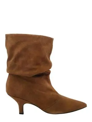 ANGEL ALARCON Slouchy Pointed-toe Boots - Brown