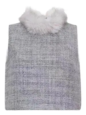 Cara Cara Gina Faux-fur-trim Top - Grey
