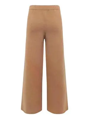 LANEUS Fine-knit Wide-leg Trousers Neutrals