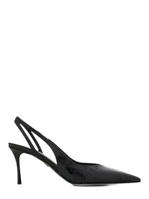 FERRAGAMO Mid Heel Slingback Pumps - Black