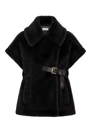 Max Mara Belted Faux-fur Gilet - Black