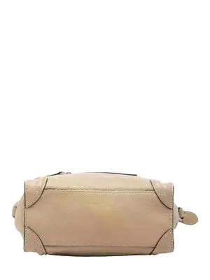 Celine 2012 Nano Leather Luggage Tote Satchel - Neutrals