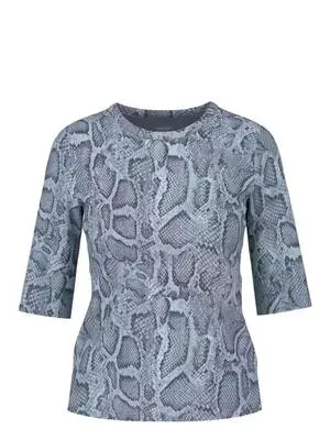 MARCCAIN Snakeskin-print T-shirt - Blue