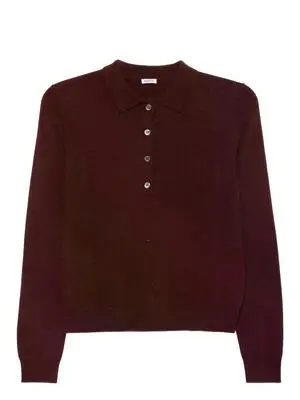 Aspesi Cashmere Polo Top Red