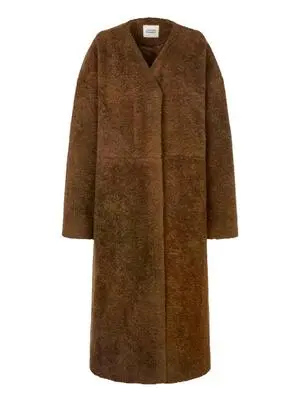 STUDIO TOMBOY Faux-fur V-neck Coat - Brown