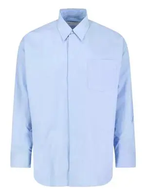 AMI Paris De Coeur Embroidered Shirt - Blue