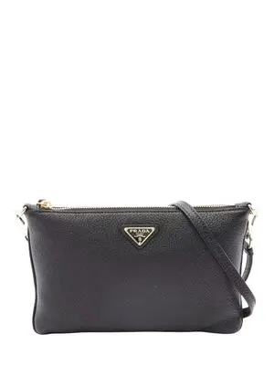 Prada 2013-2026 Vitello Daino Soft Crossbody Bag - Black