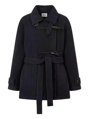 STUDIO TOMBOY Belted Toggle-fastening Coat - Blue