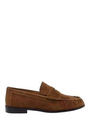 ANGEL ALARCON Penny-slot Suede Loafers - Brown