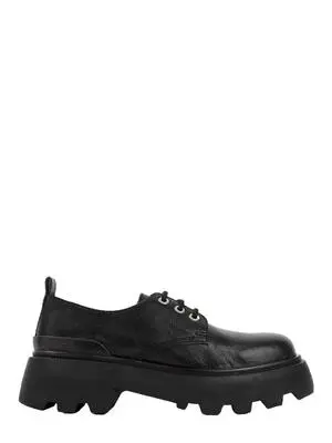 AMI Paris Round Toe Lace-up Shoes - Black