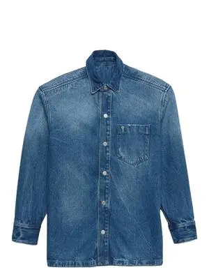 AMI Ami De Coeur-plaque Denim Jacket