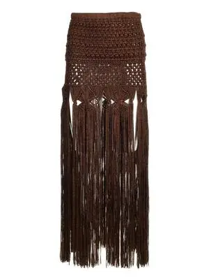 Alanui Ray Of Light Knitted Skirt - Black