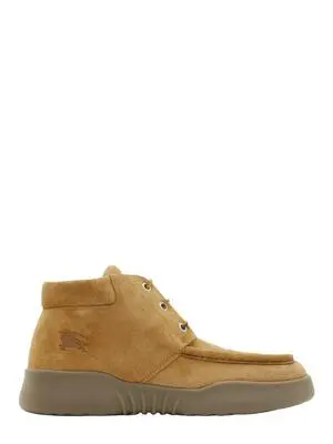 Burberry Ekd Embossed Lace-up Boots - Brown