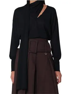 ROBERTO COLLINA Draped Knitwear - Black