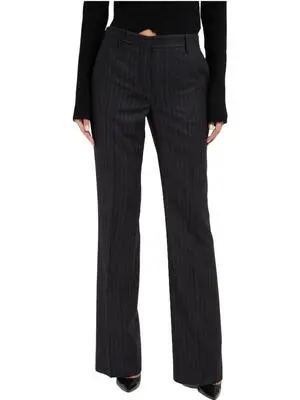 Dries Van Noten Striped Casual Pants Black