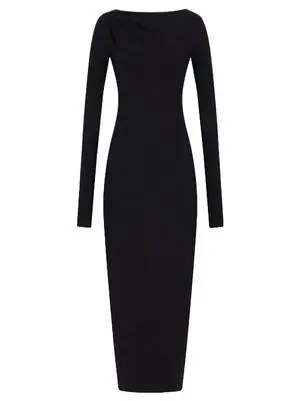 EMPORIO ARMANI Wool Mid-length Pendant Straight Dress