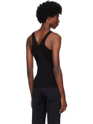 COURREGES Logo-embroidered Cotton-blend Top - Black