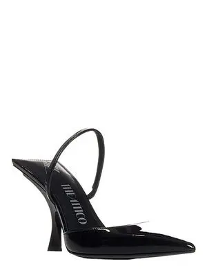 Attico Pointed Toe Slip-on Mules - Black