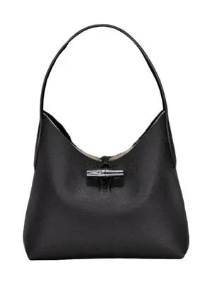 Longchamp Medium Roseau Open Top Shoulder Bag Black